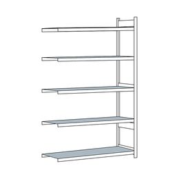 Schulte Weitspannregal, mit Stahlboden, Höhe 3000 mm, Spannweite 1500 mm, Anbauregal, Tiefe 800 mm