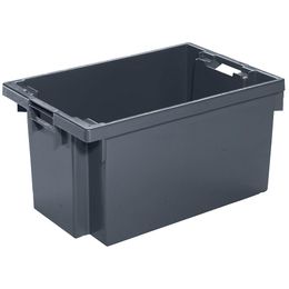 Drehstapelbeh&auml;lter aus HDPE, Volumen 50 l, W&auml;nde und Boden geschlossen, grau kaiserkraft