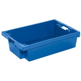 Drehstapelbeh&auml;lter aus HDPE, Volumen 25 l, W&auml;nde und Boden geschlossen, blau kaiserkraft