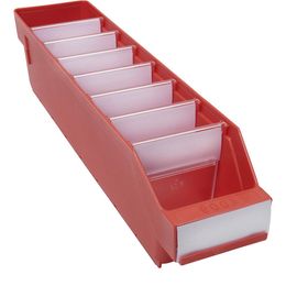 STEMO Regalkasten aus hochschlagfestem Polypropylen, rot, LxBxH 400 x 90 x 95 mm, VE 40 Stk
