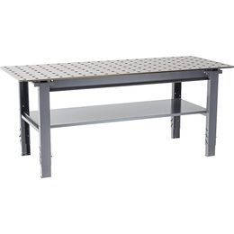 Schwei&szlig;tisch, h&ouml;henverstellbar, Stahl, BxT 2000 x 800 mm, grau kaiserkraft