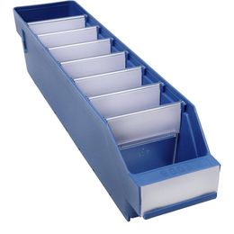STEMO Regalkasten aus hochschlagfestem Polypropylen, blau, LxBxH 400 x 90 x 95 mm, VE 40 Stk