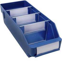STEMO Regalkasten aus hochschlagfestem Polypropylen, blau, LxBxH 300 x 118 x 95 mm, VE 30 Stk