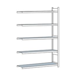 Schulte Weitspannregal, mit Stahlboden, Höhe 3000 mm, Spannweite 2000 mm, Anbauregal, Tiefe 600 mm