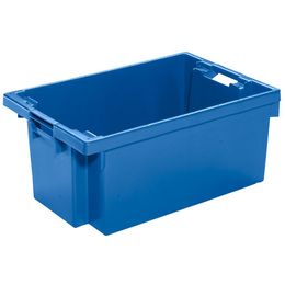 Drehstapelbeh&auml;lter aus HDPE, Volumen 40 l, W&auml;nde und Boden geschlossen, blau kaiserkraft