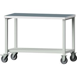 ANKE Kompaktwerkbank, Breite 1140 mm, mit Ablageboden, fahrbar, Universalplatte