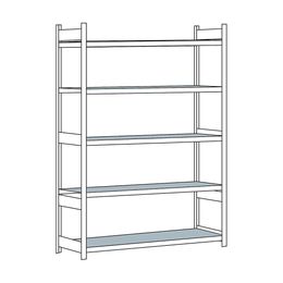 Schulte Weitspannregal, gesteckt, HxBxT 3000 x 2250 x 800 mm, Stahlb&ouml;den, Grundregal