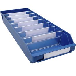 STEMO Regalkasten aus hochschlagfestem Polypropylen, blau, LxBxH 600 x 240 x 95 mm, VE 15 Stk
