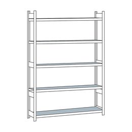 Schulte Weitspannregal, gesteckt, HxBxT 3000 x 2500 x 400 mm, Stahlb&ouml;den, Grundregal