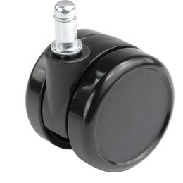 Proroll Stuhlrolle, Rad-&Oslash; 65 mm, VE 5 Stk, Steckbolzen mit Klemmring, schwarz, hartes Rad, Hals-&Oslash; 23 mm