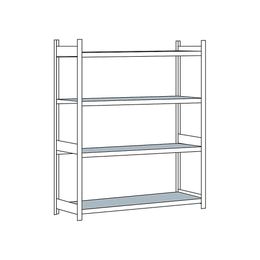 Schulte Weitspannregal, gesteckt, HxBxT 2500 x 2000 x 800 mm, Stahlb&ouml;den, Grundregal