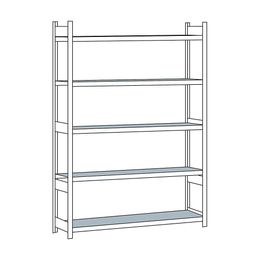 Schulte Weitspannregal, gesteckt, HxBxT 3000 x 2500 x 500 mm, Stahlb&ouml;den, Grundregal