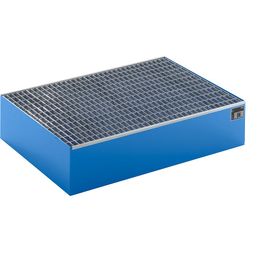 Paletten-Auffangwanne, LxBxH 1200 x 800 x 260 mm, blau RAL 5012, mit Gitterrost kaiserkraft