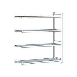 Schulte Weitspannregal, mit Stahlboden, Höhe 2500 mm, Spannweite 2500 mm, Anbauregal, Tiefe 800 mm