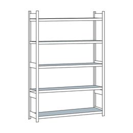 Schulte Weitspannregal, gesteckt, HxBxT 3000 x 2250 x 500 mm, Stahlb&ouml;den, Grundregal