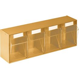 eurokraft basic Klappkasten-System, pastellgelb, Polystyrol, HxBxT 207 x 600 x 168 mm, 4 K&auml;sten