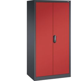 C+P ACURADO Universalschrank, BxT 930 x 600 mm, schwarzgrau / feuerrot