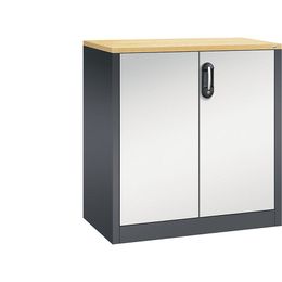 C+P ACURADO Akten-Sideboard, 2 Ordnerhöhen, HxBxT 1000 x 930 x 500 mm, schwarzgrau / lichtgrau