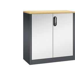 C+P ACURADO Akten-Sideboard, 2 Ordnerhöhen, HxBxT 1000 x 930 x 400 mm, schwarzgrau / lichtgrau