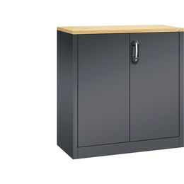 C+P ACURADO Akten-Sideboard, 2 Ordnerhöhen, HxBxT 1000 x 930 x 400 mm, schwarzgrau / schwarzgrau