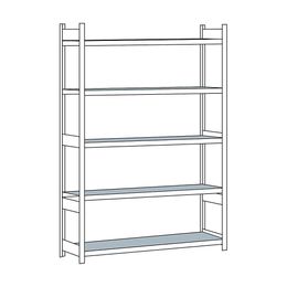 Schulte Weitspannregal, gesteckt, HxBxT 3000 x 2250 x 600 mm, Stahlb&ouml;den, Grundregal