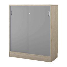 Schrank Chicago mit Schiebet&uuml;ren, HxBxT 1353 x 1215 x 400 mm, Eiche / lichtgrau kaiserkraft