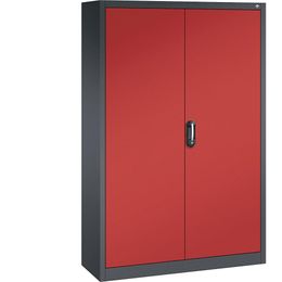 C+P ACURADO Universalschrank, BxT 1200 x 400 mm, schwarzgrau / feuerrot