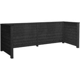 Mülltonnenverkleidung Klink Profil, Holz, LxBxH 3770 x 970 x 1080 mm, schwarz kaiserkraft