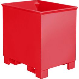 eurokraft pro Sammelbeh&auml;lter f&uuml;r Routenz&uuml;ge, LxBxH 620 x 840 x 800 mm, feuerrot, lackiert