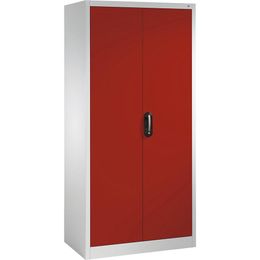 C+P ACURADO Universalschrank, BxT 930 x 500 mm, lichtgrau / feuerrot