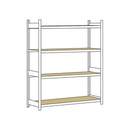 Schulte Weitspannregal, gesteckt, HxBxT 2500 x 2000 x 800 mm, Spanplatten, Grundregal