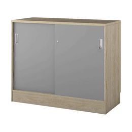 Schrank Chicago mit Schiebet&uuml;ren, HxBxT 948 x 1215 x 400 mm, Eiche / lichtgrau kaiserkraft