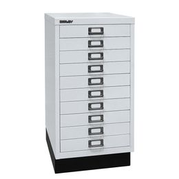 Bisley MultiDrawer&trade; 29er Serie, mit Sockel, DIN A3, 10 Schubladen, lichtgrau