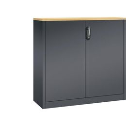 C+P ACURADO Akten-Sideboard, 3 Ordnerhöhen, HxBxT 1200 x 1200 x 400 mm, schwarzgrau / schwarzgrau