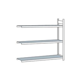 Schulte Weitspannregal, mit Stahlboden, Höhe 2000 mm, Spannweite 2500 mm, Anbauregal, Tiefe 500 mm