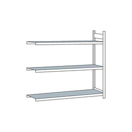 Schulte Weitspannregal, mit Stahlboden, Höhe 2000 mm, Spannweite 2500 mm, Anbauregal, Tiefe 600 mm
