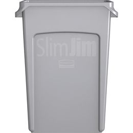 Rubbermaid Abfalleimer SLIM JIM , Volumen 87 l, mit L&uuml;ftungskan&auml;len, grau