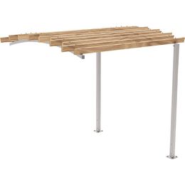 PROCITY Pergola OZEAN, Tiefen-Anbaueinheit, 2 Standbeine, HxB 2910 x 3020 mm, seidengrau