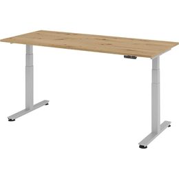 Stehschreibtisch, elektrisch höhenverstellbar, gerade, BxT 1800 x 800 mm, Nussbaum kaiserkraft