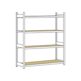 Schulte Weitspannregal, gesteckt, HxBxT 2500 x 2250 x 800 mm, Spanplatten, Grundregal