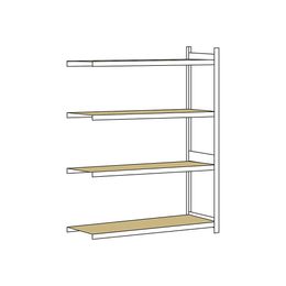 Schulte Weitspannregal, mit Spanplatte, Höhe 2500 mm, Spannweite 1500 mm, Anbauregal, Tiefe 800 mm