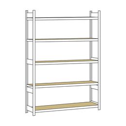 Schulte Weitspannregal, gesteckt, HxBxT 3000 x 2500 x 500 mm, Spanplatten, Grundregal