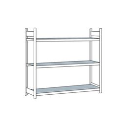Schulte Weitspannregal, gesteckt, HxBxT 2000 x 2500 x 600 mm, Stahlb&ouml;den, Grundregal