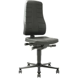 bimos Arbeitsdrehstuhl All-in-One, mit Rollen, PU-Schaum, schwarz
