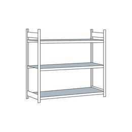 Schulte Weitspannregal, gesteckt, HxBxT 2000 x 2250 x 800 mm, Stahlb&ouml;den, Grundregal