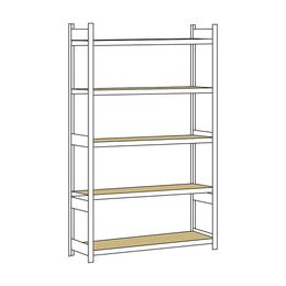 Schulte Weitspannregal, gesteckt, HxBxT 3000 x 1500 x 600 mm, Spanplatten, Grundregal