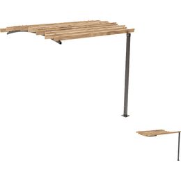 PROCITY Pergola OZEAN, Tiefen-Anbaueinheit, 1 Standbein, HxB 2910 x 3020 mm, anthrazitgrau