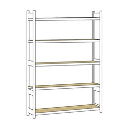 Schulte Weitspannregal, gesteckt, HxBxT 3000 x 2500 x 400 mm, Spanplatten, Grundregal