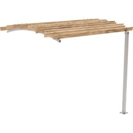 PROCITY Pergola OZEAN, Tiefen-Anbaueinheit, 1 Standbein, HxB 2910 x 3020 mm, seidengrau