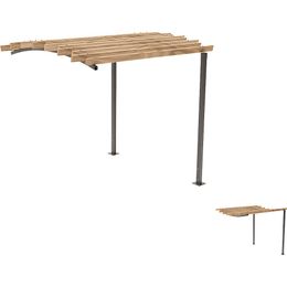 PROCITY Pergola OZEAN, Tiefen-Anbaueinheit, 2 Standbeine, HxB 2910 x 3020 mm, anthrazitgrau